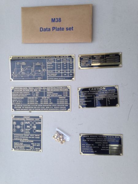 DATA PLATE SET | Desmet Jeepparts