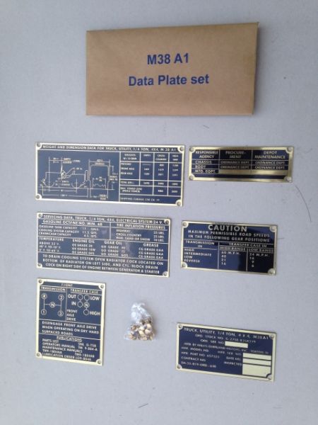 DATA PLATE SET | Desmet Jeepparts