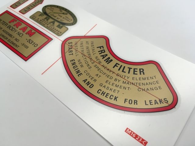 FRAM dry decal set | Desmet Jeepparts