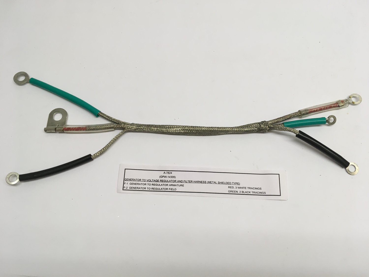 WIRING HARNESS, generator to voltage regulator and filter (Metal ...