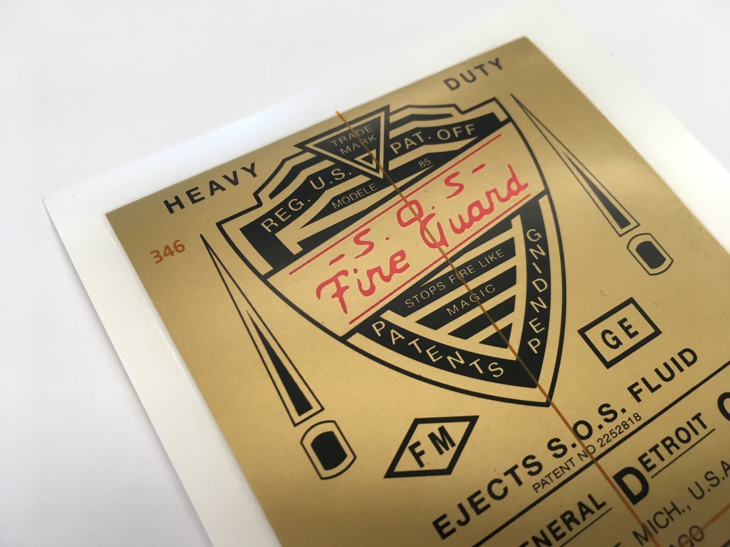 SOS Fire Guard decal | Desmet Jeepparts