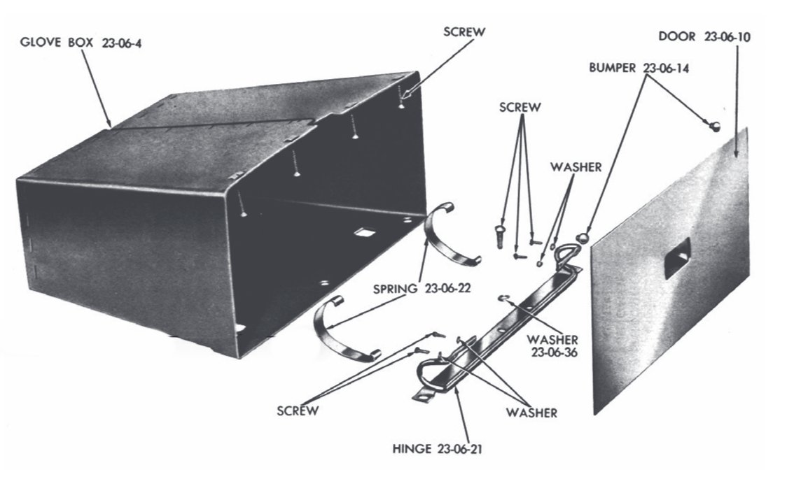 SPRING, glove box (closed cab) | Desmet Jeepparts
