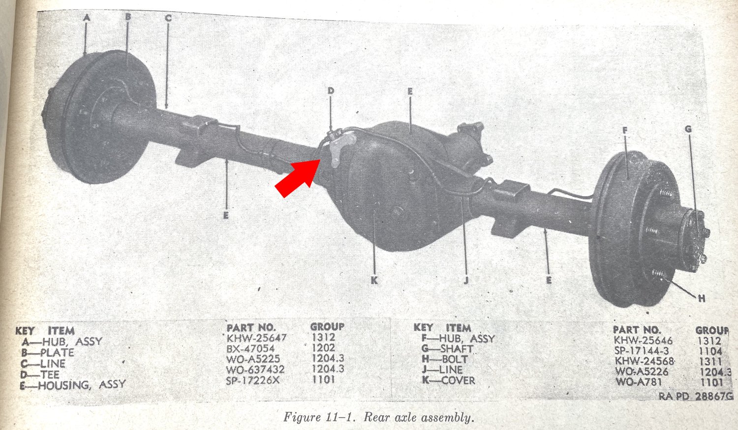 BRACKET, rear axle brake tube tee. | Desmet Jeepparts