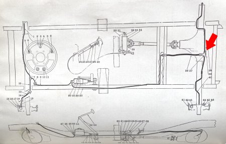 BRACKET, rear axle brake tube tee. | Desmet Jeepparts