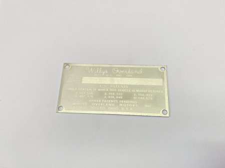 DATA PLATE, serial number CJ and M series | Desmet Jeepparts